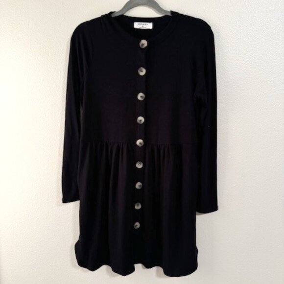 Zenana Outfitters | Dresses | Zenana Black Cotton Button Dress M | Poshmark